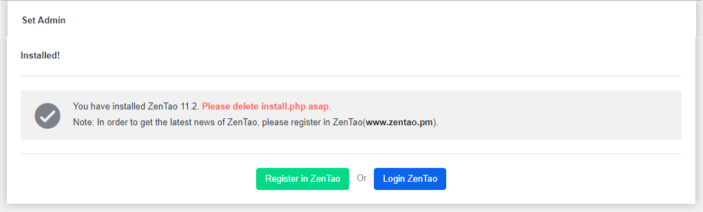 ZenTao Getting Started | Websoft9